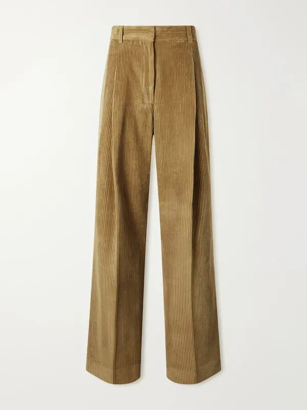 RÓHE Ted Cotton-corduroy Wide-leg Pants - Neutrals