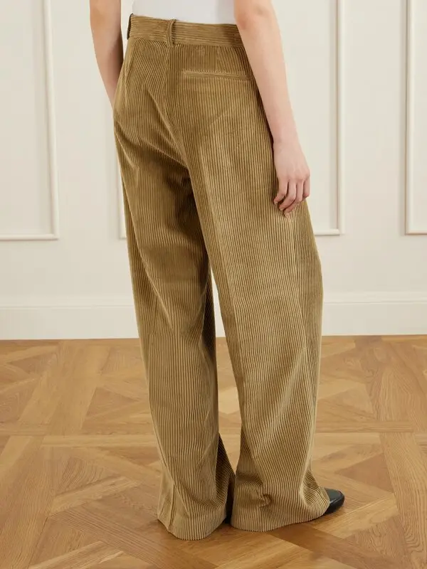 RÓHE Cotton-corduroy Wide-leg Trousers - Neutrals