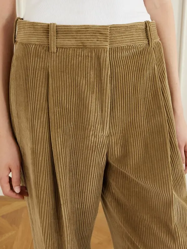 RÓHE Cotton-corduroy Wide-leg Trousers - Neutrals