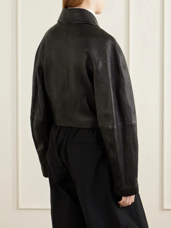 RÓHE Cropped Textured-leather Jacket