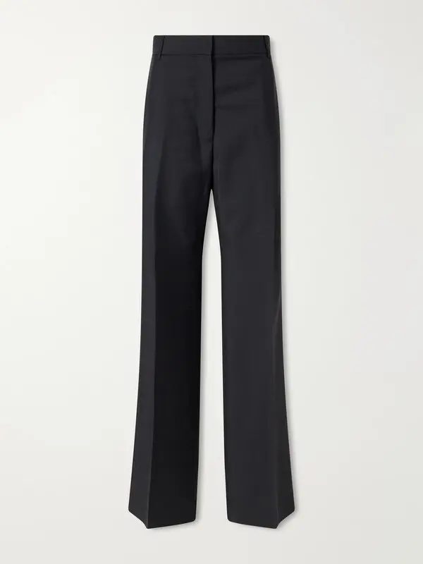 RÓHE Wool And Mohair-blend Wide-leg Pants - Black
