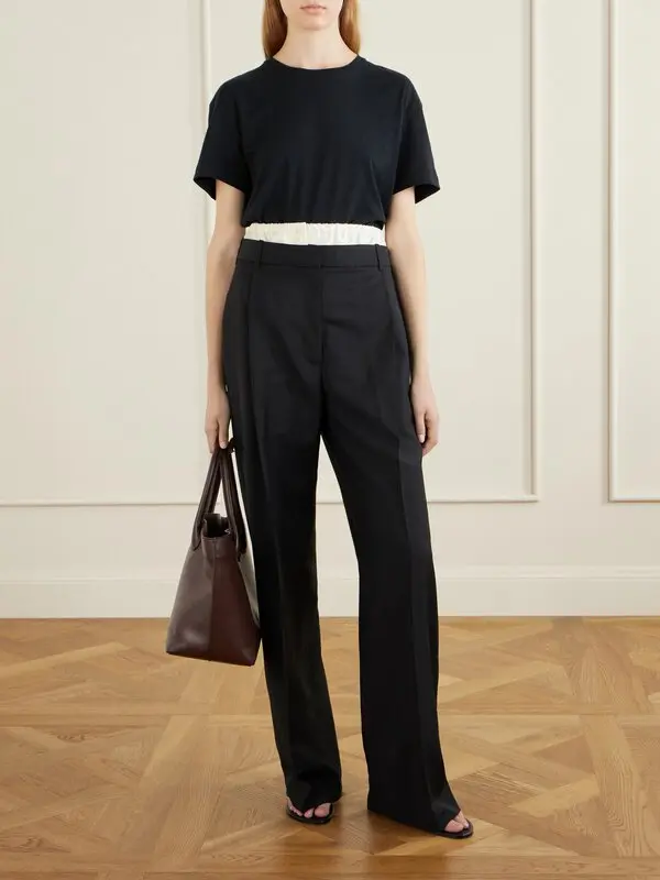 RÓHE Wool And Mohair-blend Wide-leg Pants