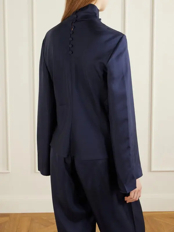 RÓHE Scarf-detailed Silk-satin Blouse