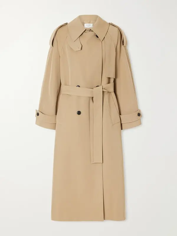 RÓHE Classic Double-breasted Gabardine Trench Coat - Neutrals