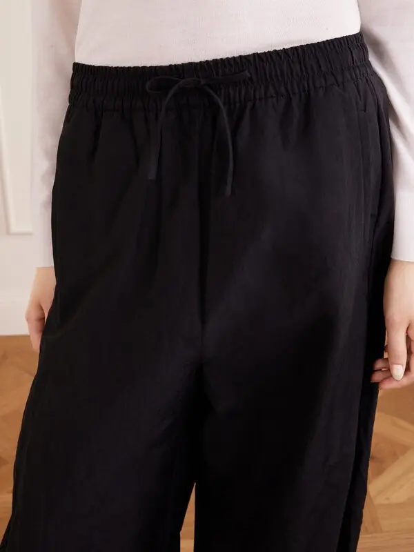 RÓHE Cotton-blend Seersucker Balloon Pants - Black
