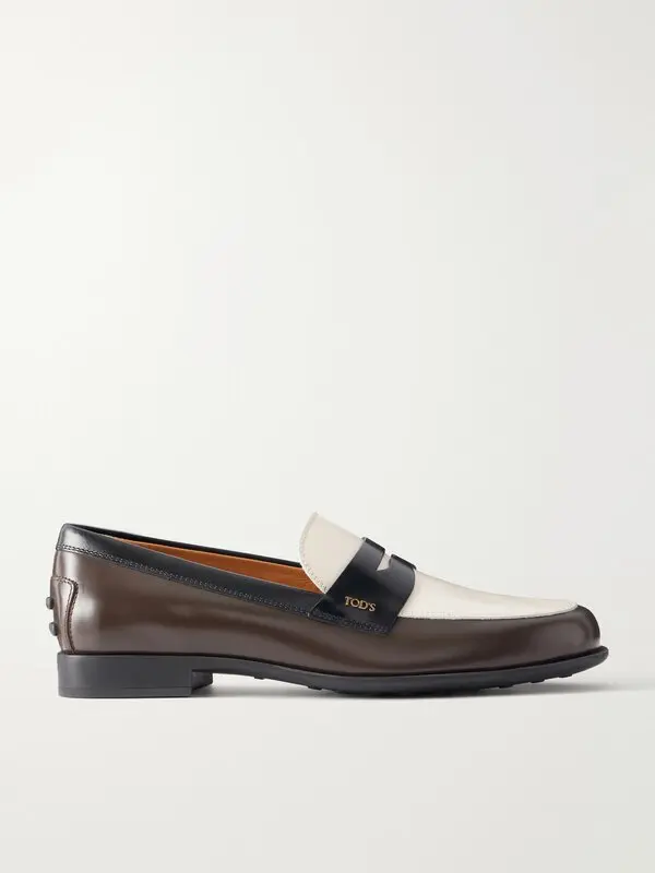 TOD'S Logo-embossed Leather Loafers - Black