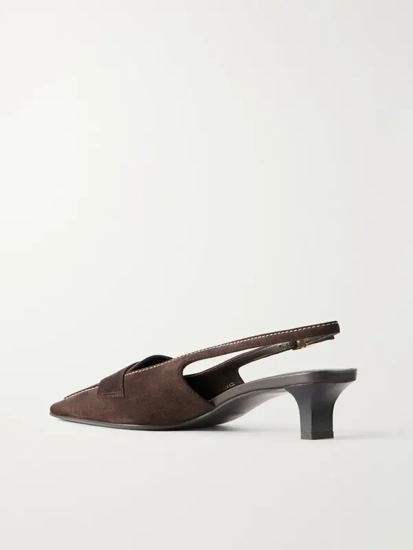 TOD'S 40 Logo-detailed Suede Pumps
