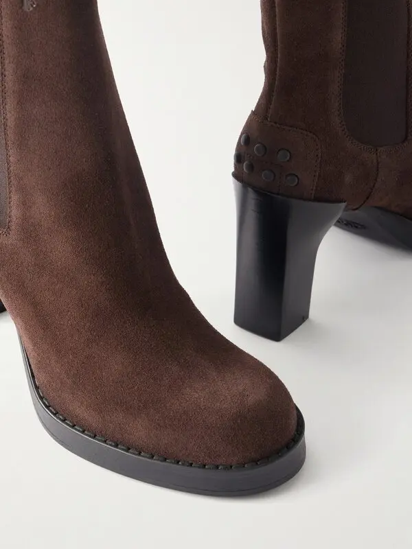TOD'S Tronchetto Elastico 80 Suede Ankle Boots