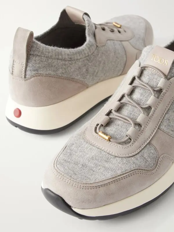 TOD'S Suede-trimmed Sneakers