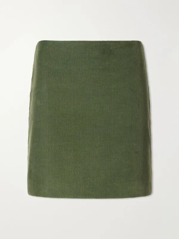 BLAZÉ MILANO Coci Cotton-corduroy Mini Skirt - Green