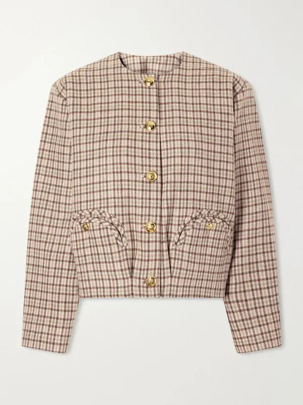 BLAZÉ MILANO Altai Checked Wool And Cashmere-blend Jacket - Gray
