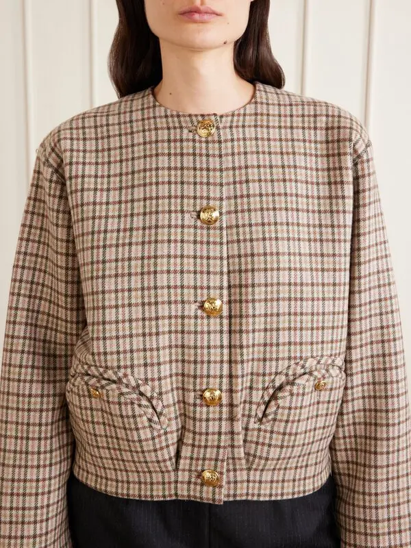 BLAZÉ MILANO Altai Checked Wool And Cashmere-blend Jacket
