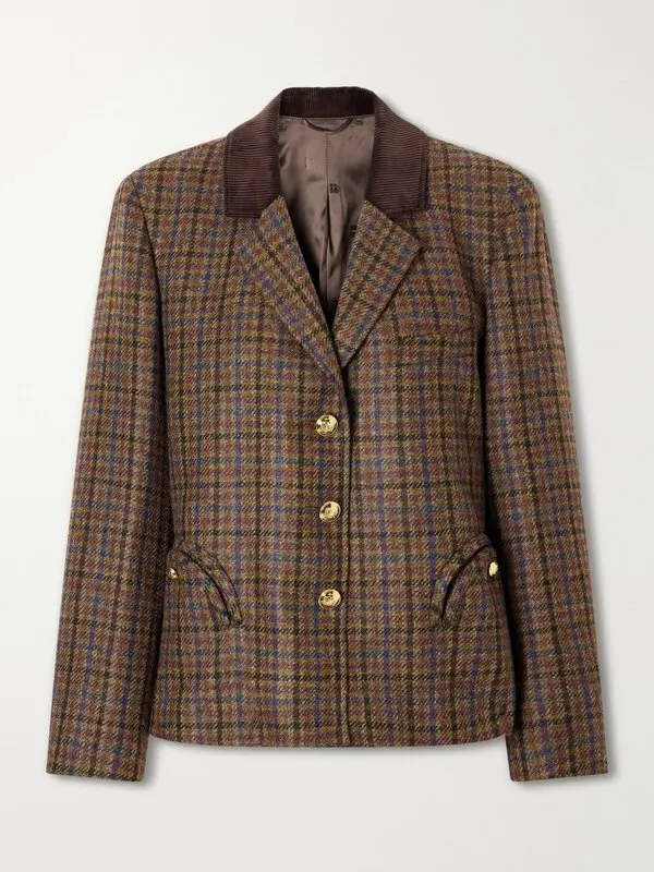 BLAZÉ MILANO Checked Wool Blazer - Brown