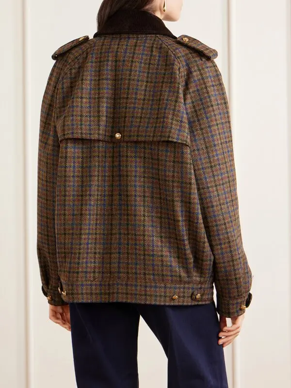 BLAZÉ MILANO Chausie Checked Wool Trench Jacket