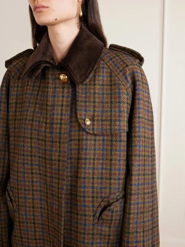 BLAZÉ MILANO Chausie Checked Wool Trench Jacket