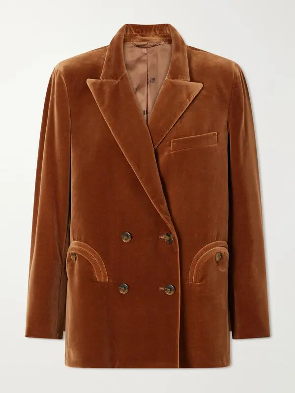 BLAZÉ MILANO Everynight Cotton-velvet Blazer - Brown