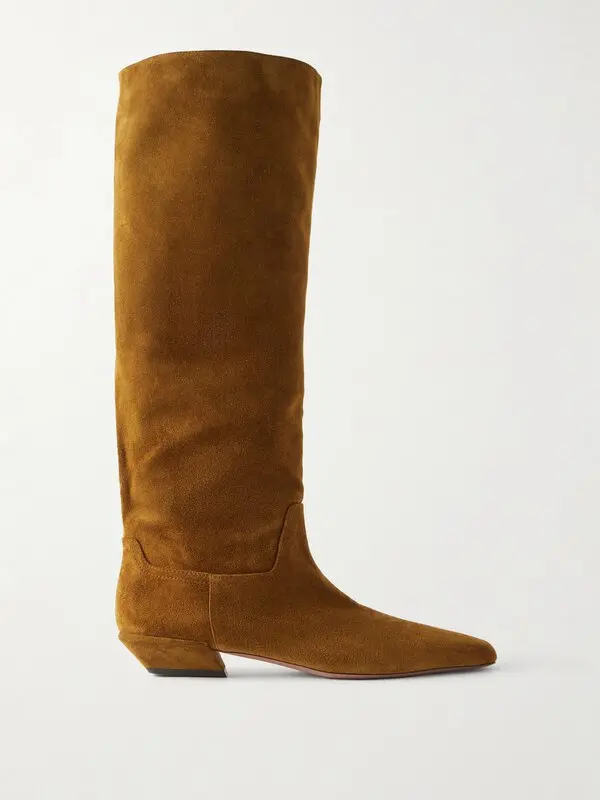 Paris Texas Bettina 25 Suede Knee Boots - Brown