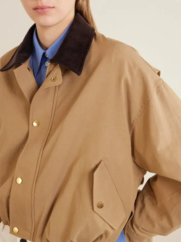 FRAME Leather-trimmed Cotton And Tencel™ Lyocell-blend Jacket