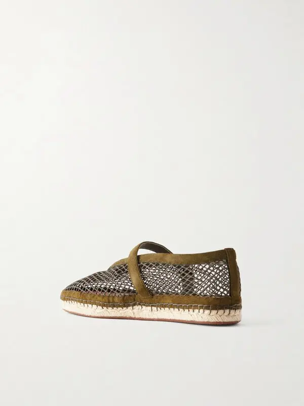 Alaïa Suede-trimmed Mesh Espadrilles