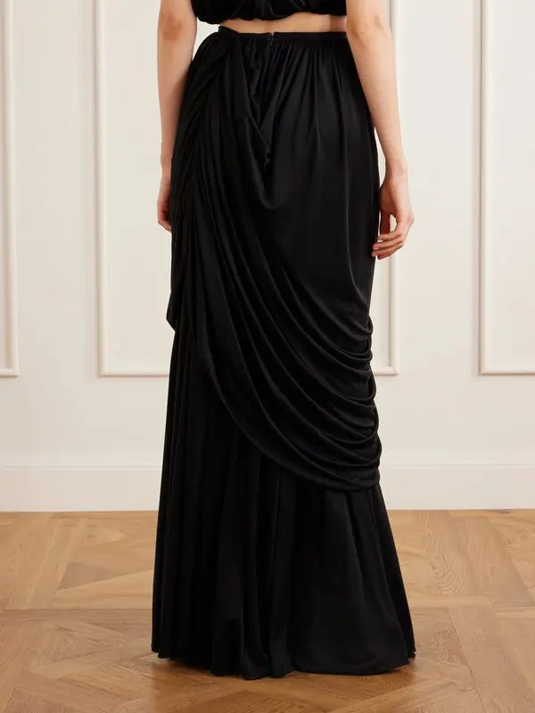 HEIRLOME Effie Draped Silk-jersey Maxi Skirt