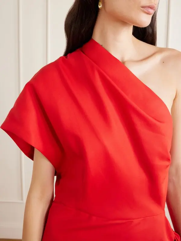 HEIRLOME Helena One-shoulder Silk-twill Maxi Dress