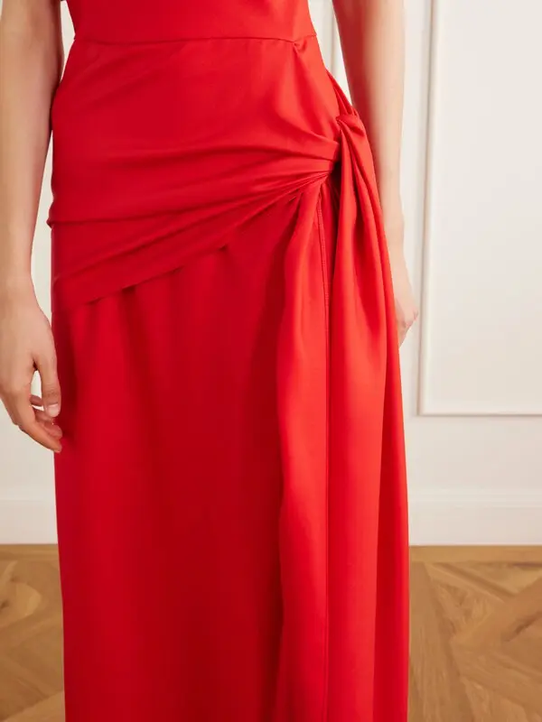 HEIRLOME Helena One-shoulder Silk-twill Maxi Dress