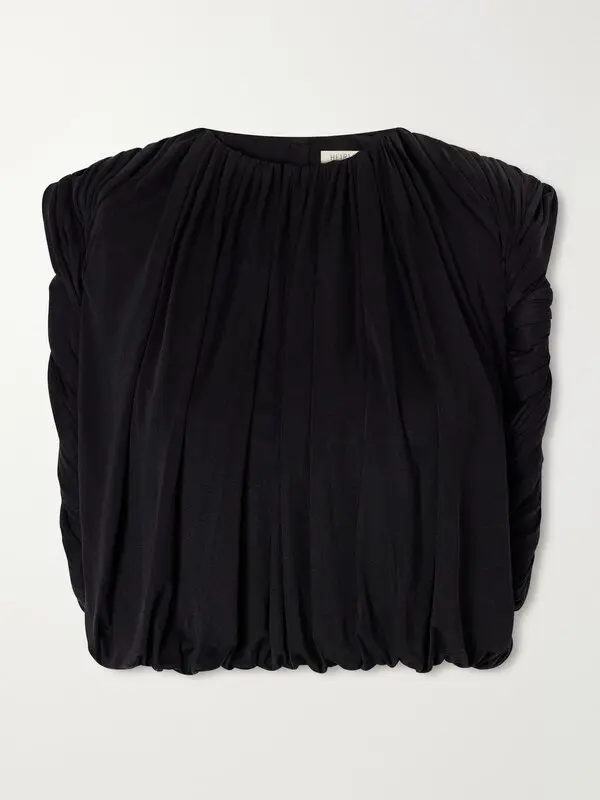 HEIRLOME Effie Gathered Silk-jersey Tank - Black