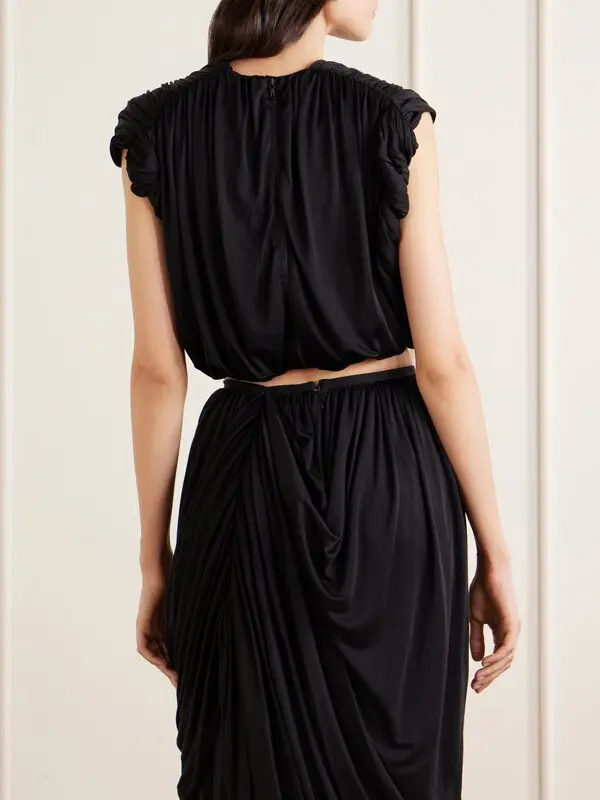 HEIRLOME Effie Gathered Silk-jersey Tank - Black