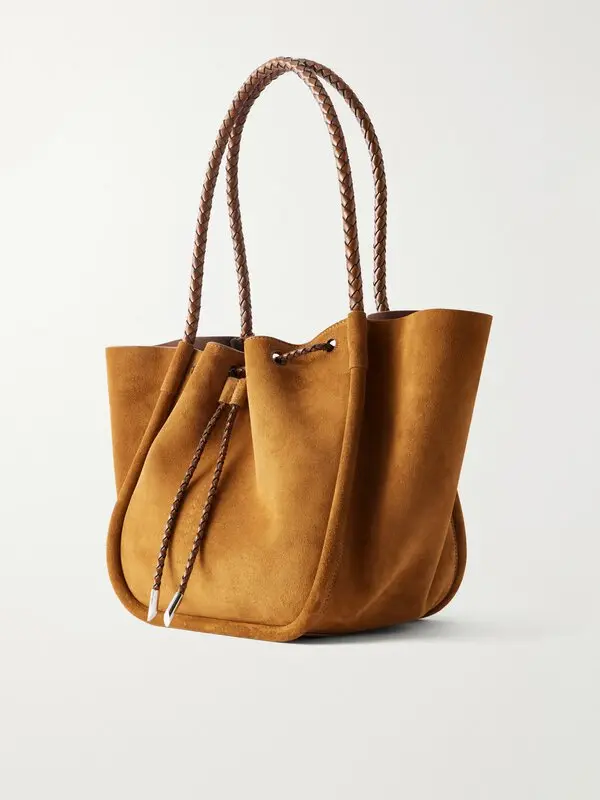Proenza Schouler Large Suede Tote With Leather Trim - Brown