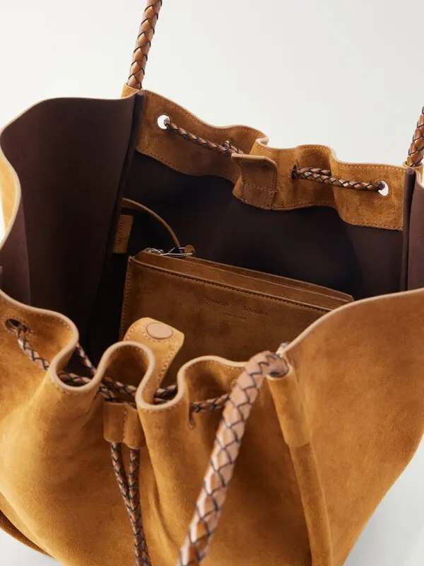 Proenza Schouler Large Suede Tote With Leather Trim - Brown