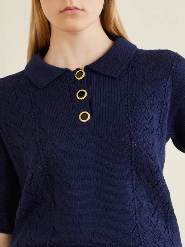 Alessandra Rich Wool Polo Shirt