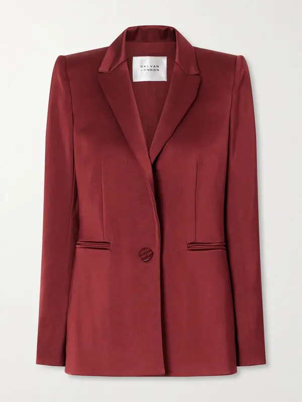 Galvan Sculpted Satin Blazer
