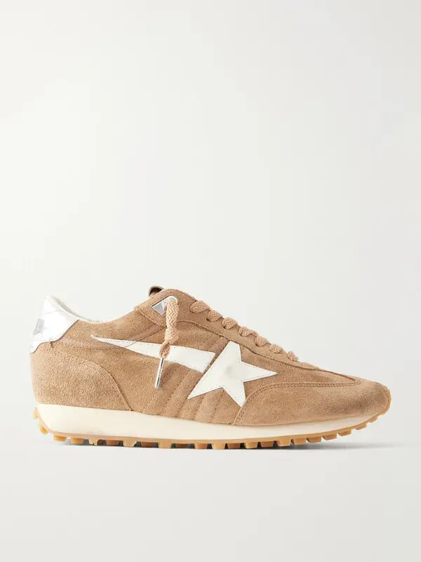 GOLDEN GOOSE Running Marathon Suede Sneakers - Neutrals