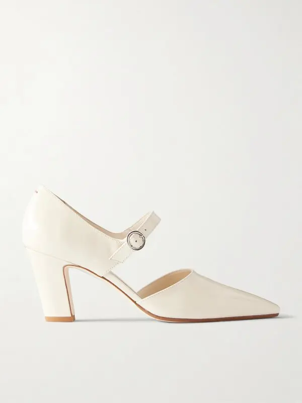 AeydĒ Isidora 75 Calf-leather Mary Jane Pumps - Neutrals