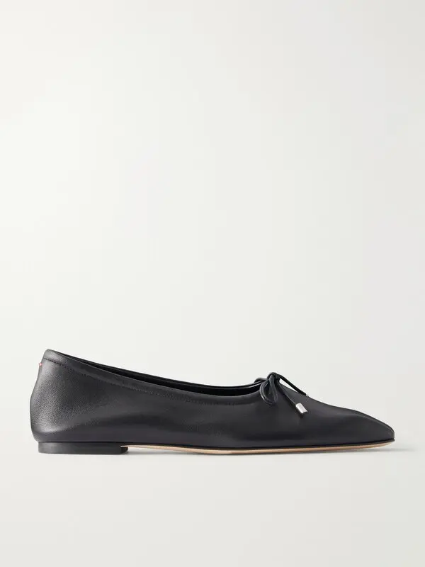 AeydĒ Nomi Leather Ballet Flats - Black