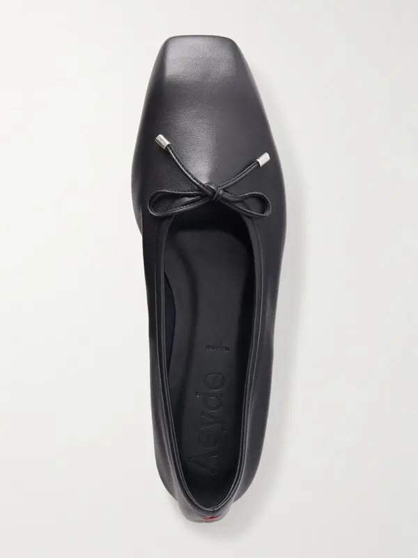 AeydĒ Nomi Leather Ballet Flats - Black