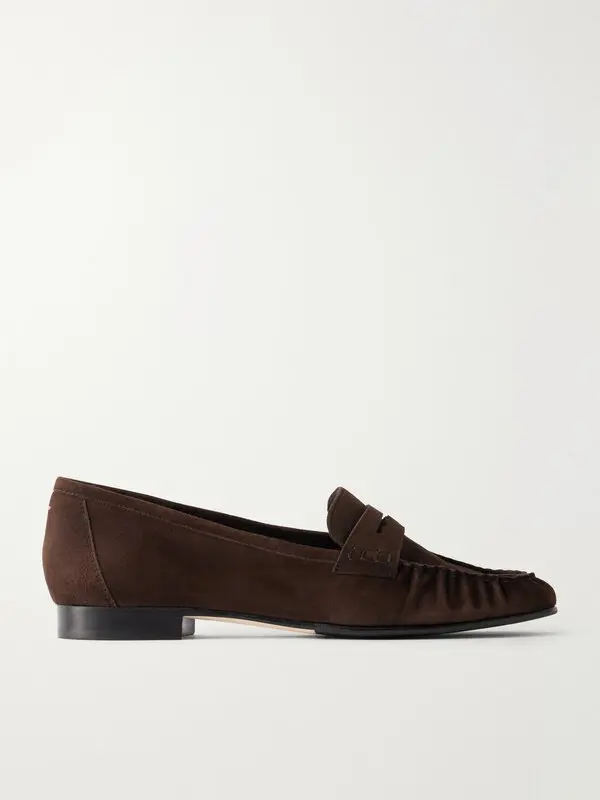 AeydĒ Aldous Suede Penny Loafers - Brown