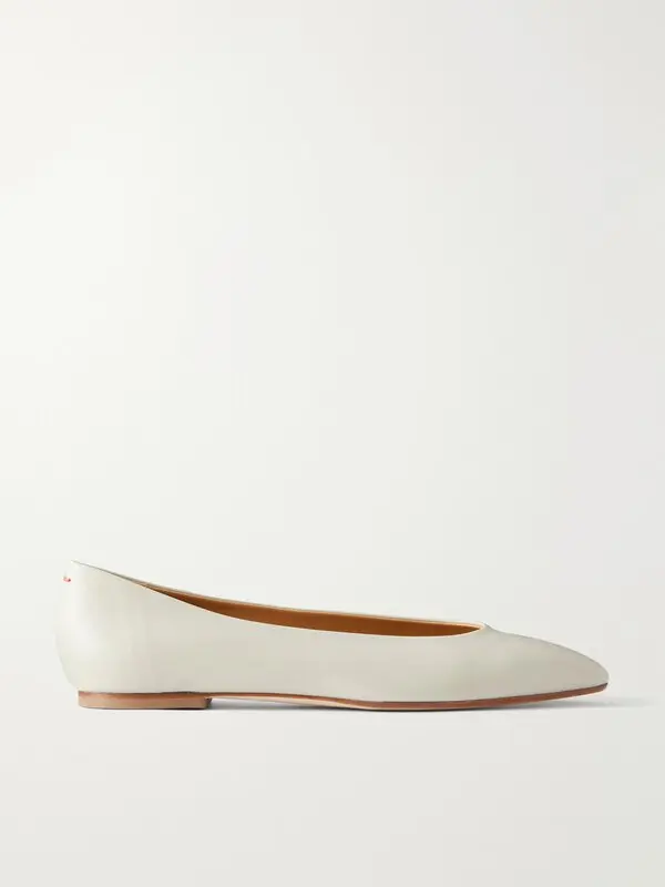 AeydĒ Ellie Leather Ballet Flats - Gray