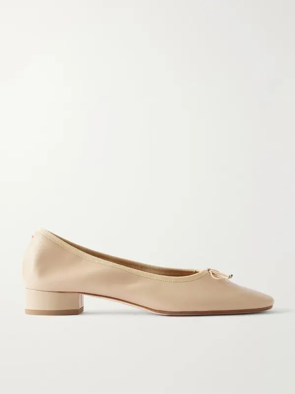 AeydĒ Onda 25 Bow-detail Leather Pumps - Neutrals
