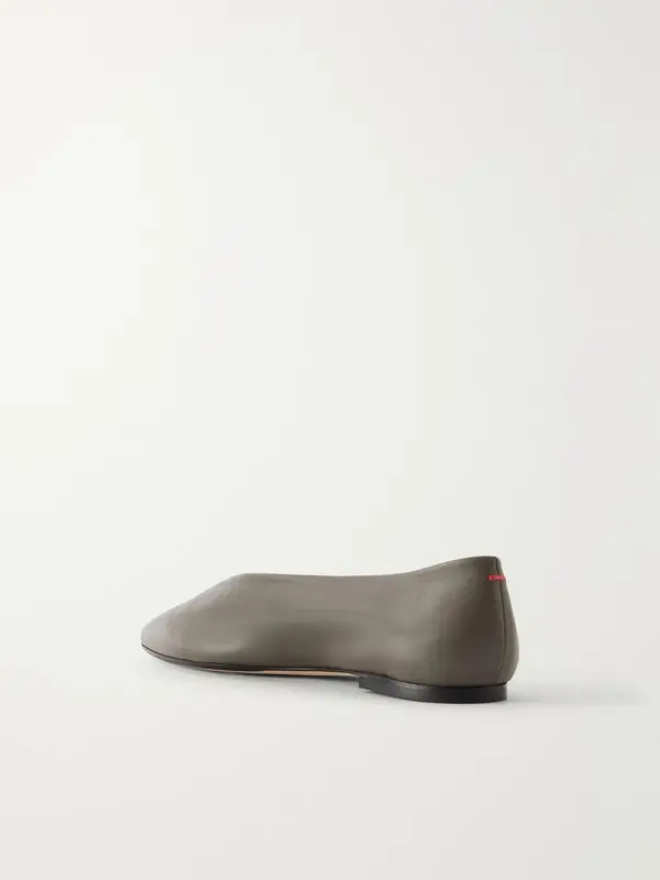 AeydĒ Betty Leather Ballet Flats - Gray