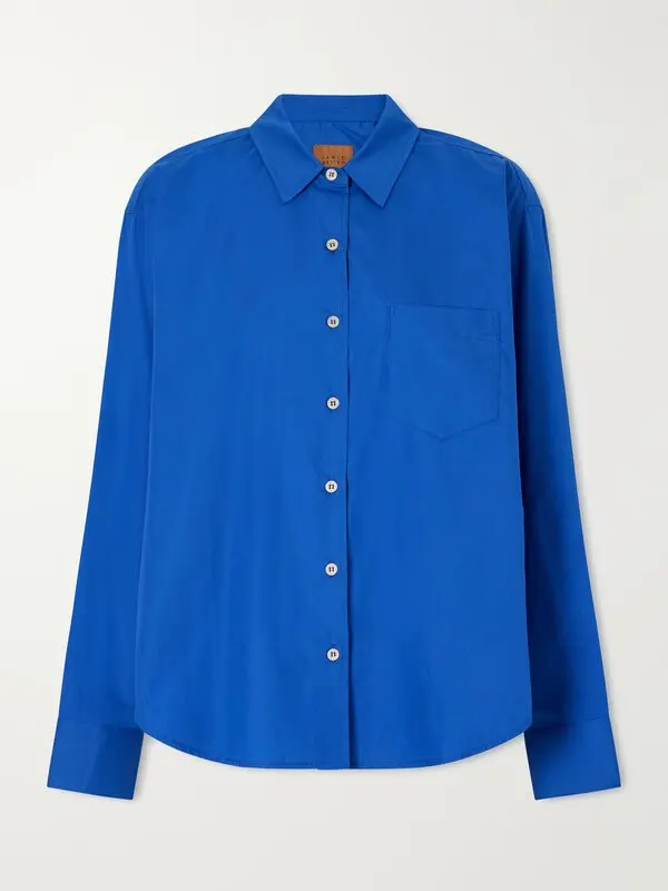 JAMIE HALLER The Logo Weekend Cotton Shirt - Blue