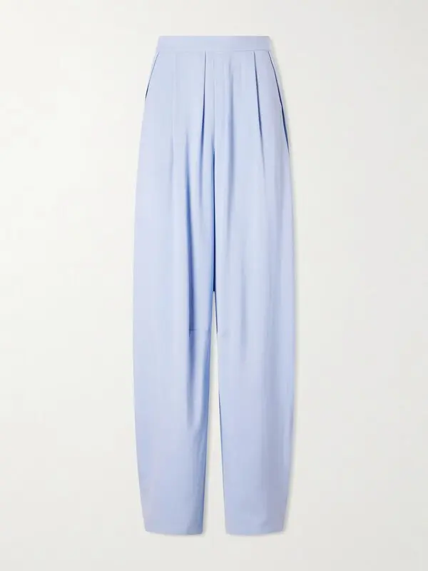 JAMIE HALLER Arc Silk Tapered Pants - Blue