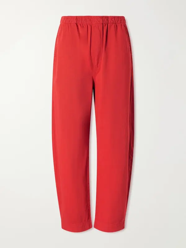 JAMIE HALLER Boxer Cotton Wide-leg Pants - Red