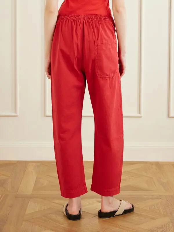 JAMIE HALLER Wide-leg Cotton Boxer Pants