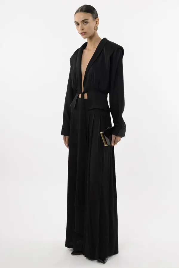Arakii Front Tie Silk Blouse