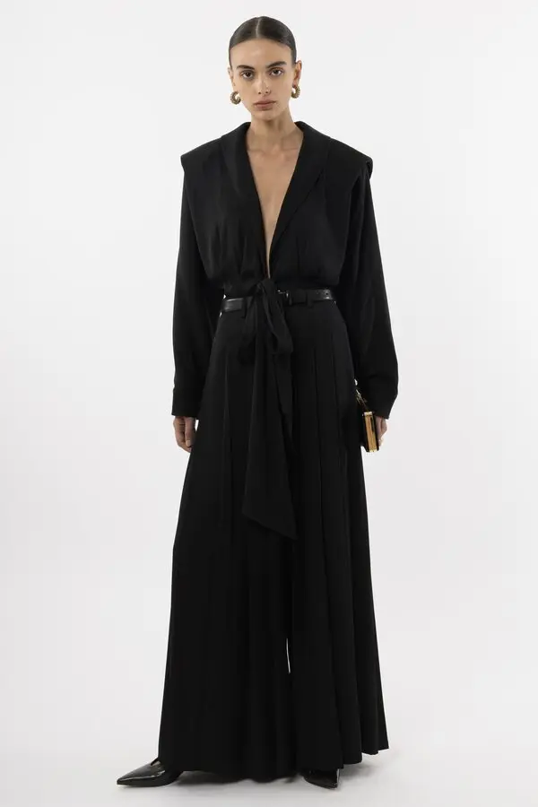 Arakii Front Tie Silk Blouse