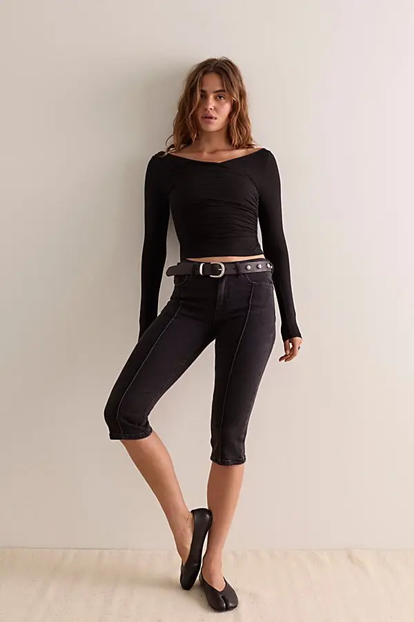 INTIMATELY That's A Wrap Long Sleeve Top - Black