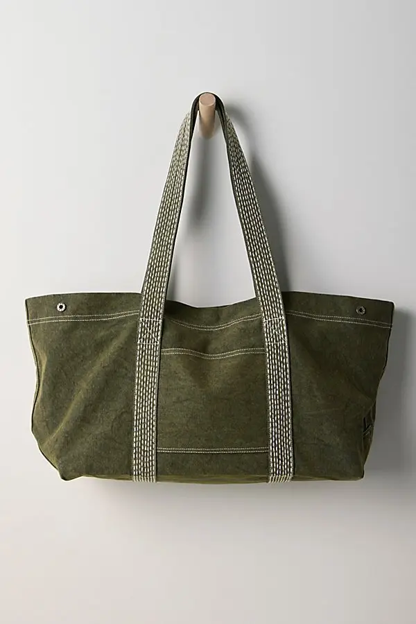 Free People We The Free Cora Canvas Tote - Forest Dew
