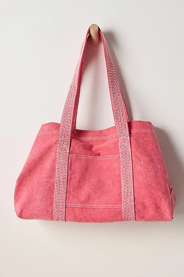 We The Free Large Canvas Tote Bag At - Raspberry Rose