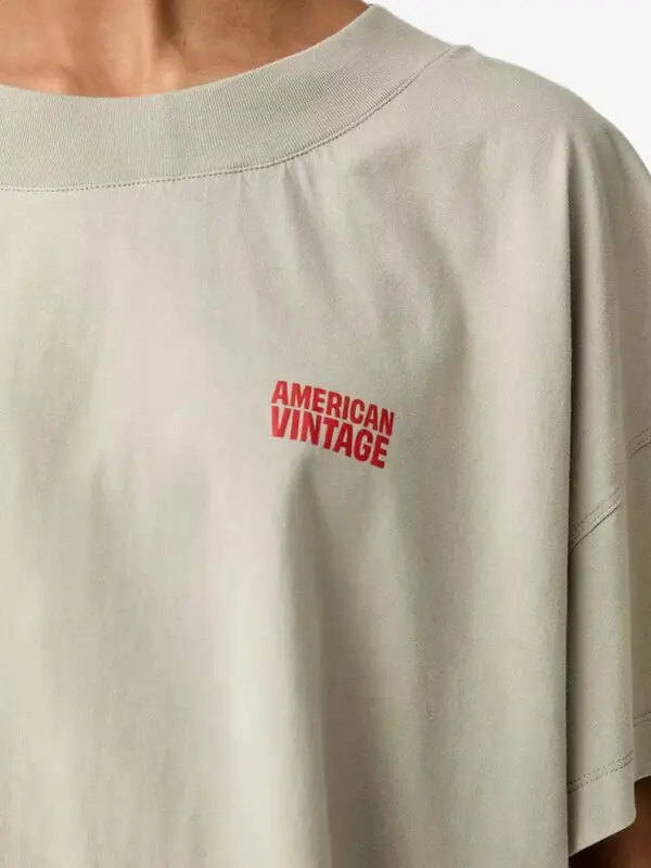 American Vintage Gixy Cropped Cotton T-shirt